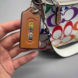 Coach | Bags | Coach Shoulder Bag In Rainbow Signature Canvas And ...